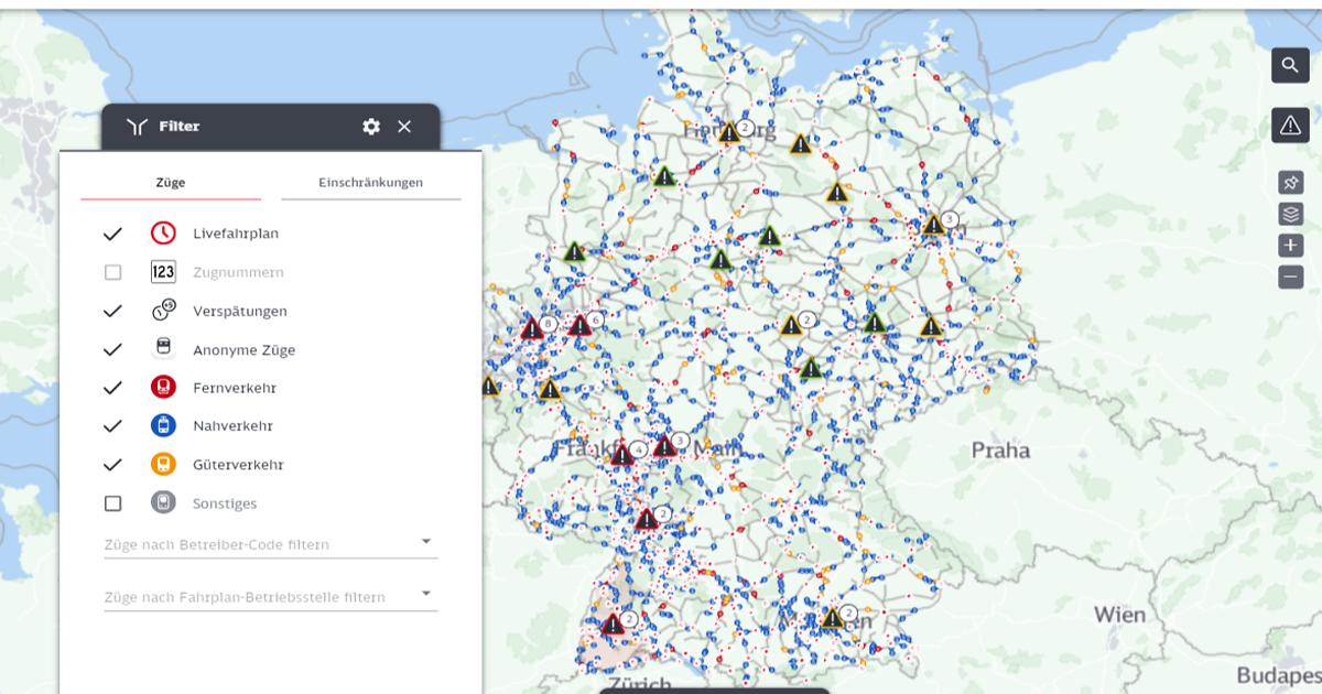 Zugradar DB LiveMaps – Ihr Zugmonitor des Schienenverkehrs in Echtzeit
